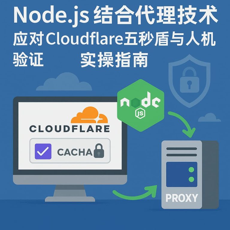 Node.js结合代理技术应对Cloudflare五秒盾与人机验证实操指南 - 穿云API